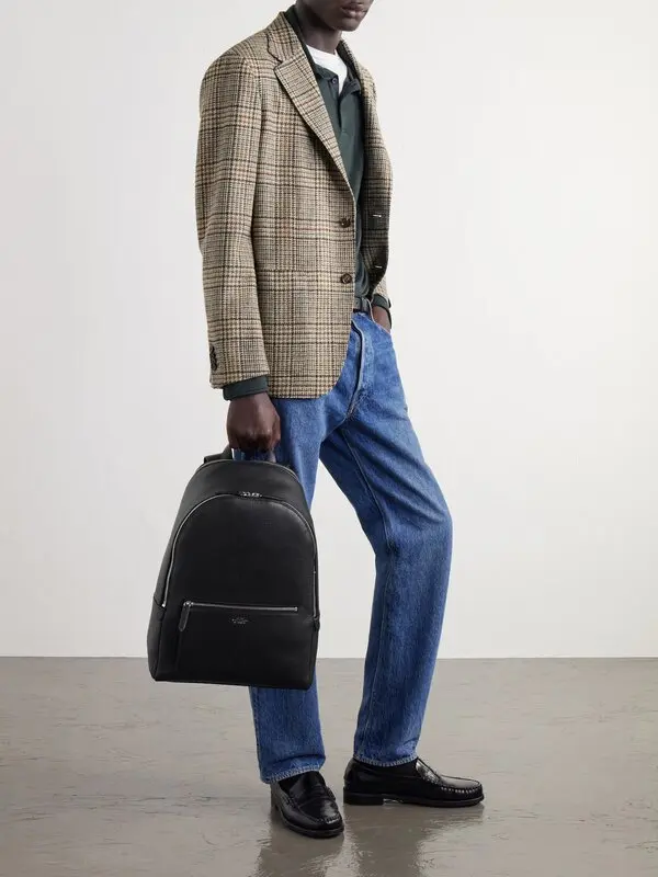 Smythson Full-grain Leather Backpack - Black