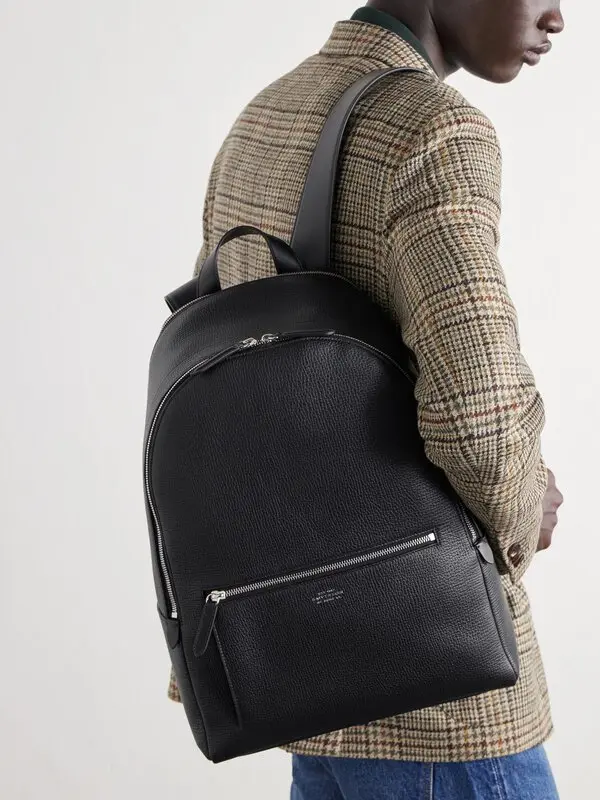 Smythson Full-grain Leather Backpack - Black