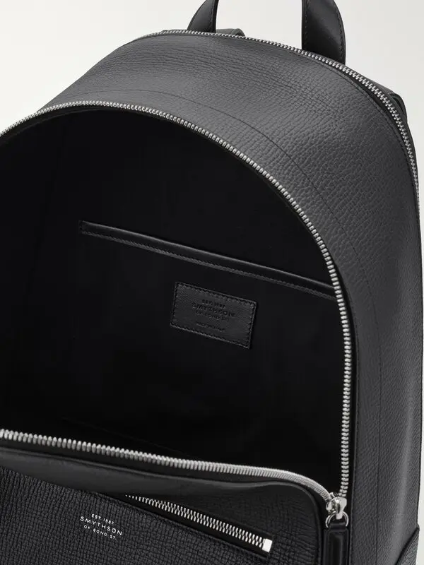 Smythson Full-grain Leather Backpack - Black