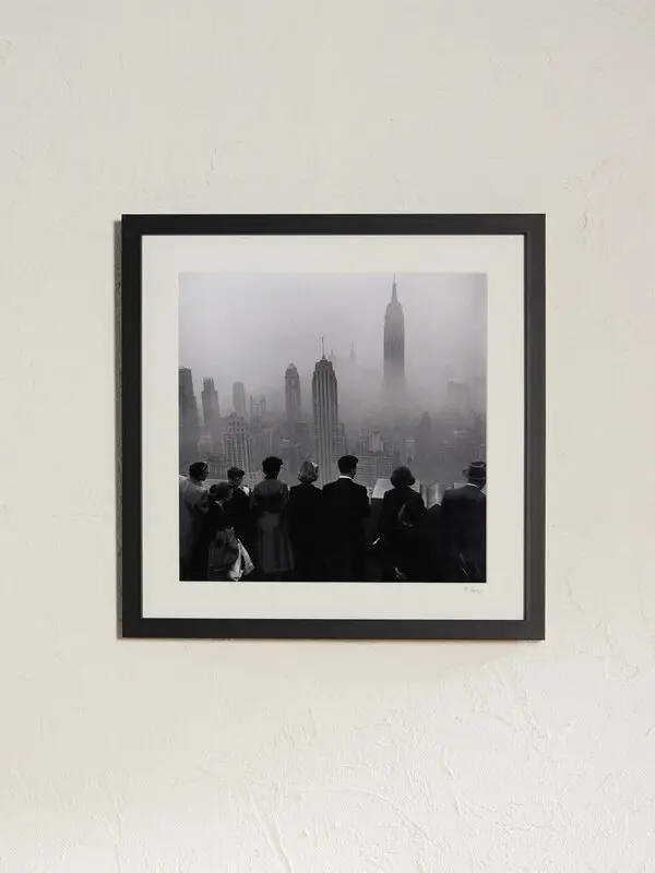 SONIC EDITIONS Framed 1953 Contemplating The Big Apple Print, 40" X 40