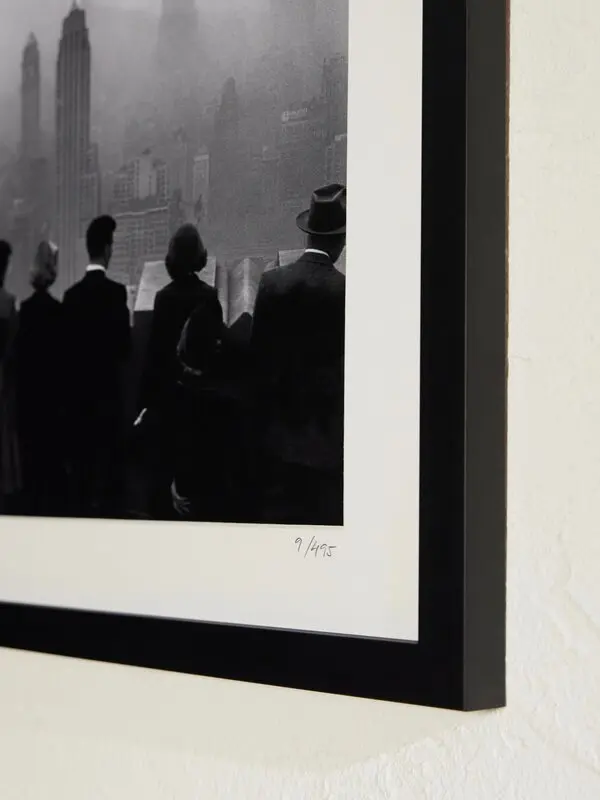 SONIC EDITIONS Framed 1953 Contemplating The Big Apple Print, 40" X 40&quot - Black