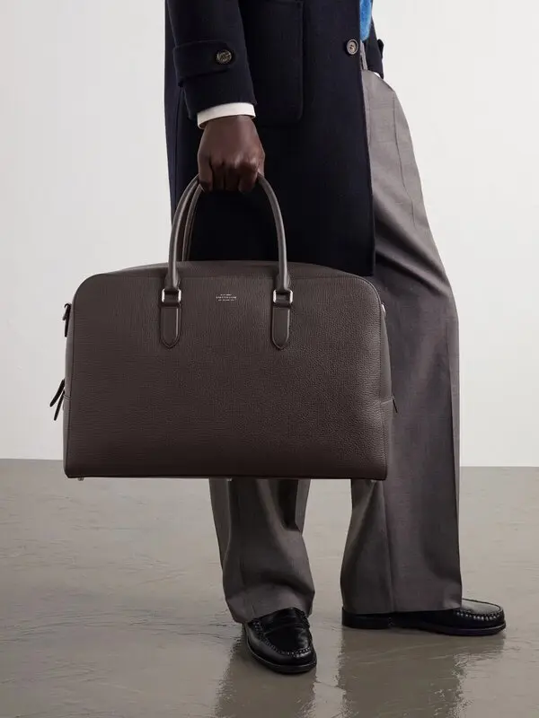 Smythson Full-grain Leather Weekend Bag
