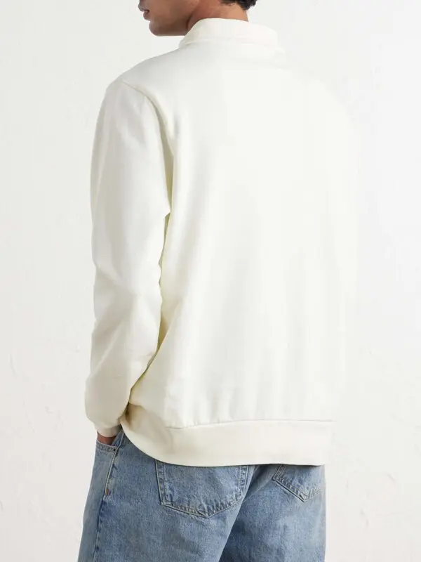 Polo Ralph Lauren Logo-embroidered Cotton-jersey Half-zip Sweatshirt - Ecru