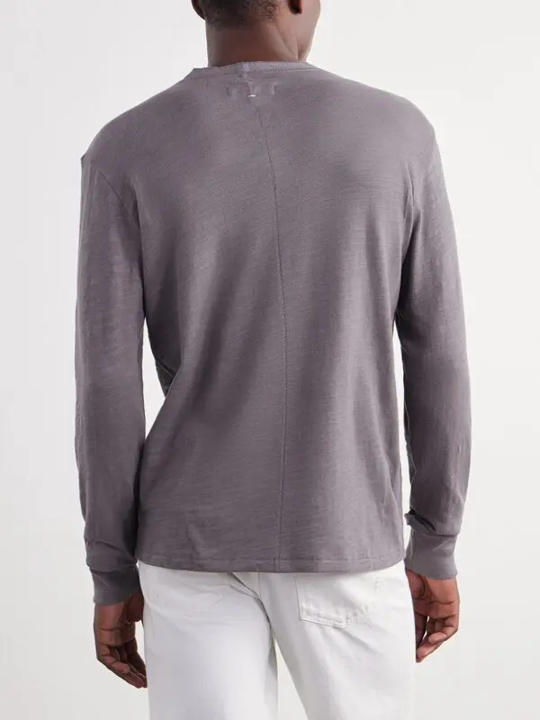 Rag & Bone Cotton-jersey Henley T-shirt - Gray