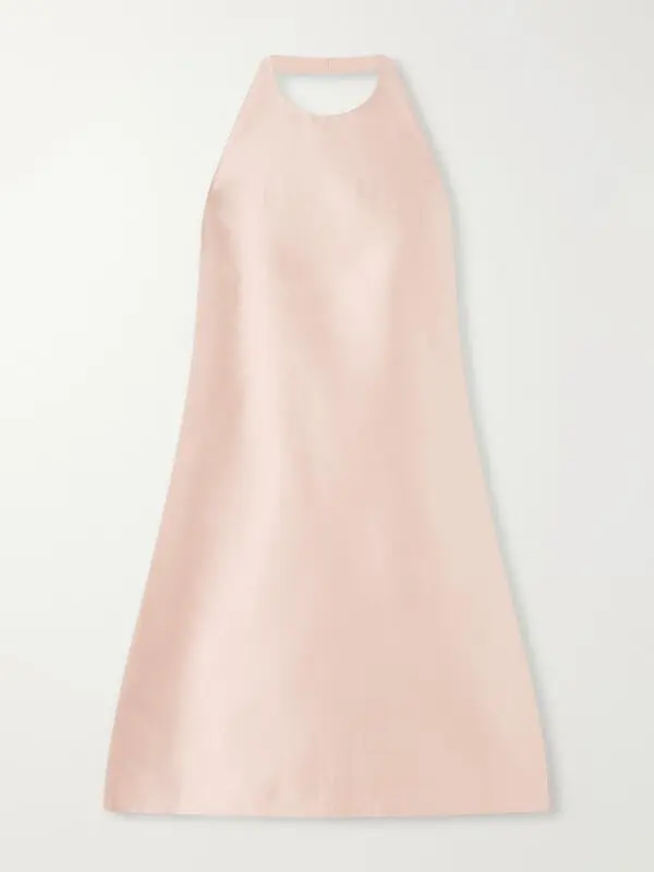 SELF-PORTRAIT Pleated Taffeta Mini Dress - Pink