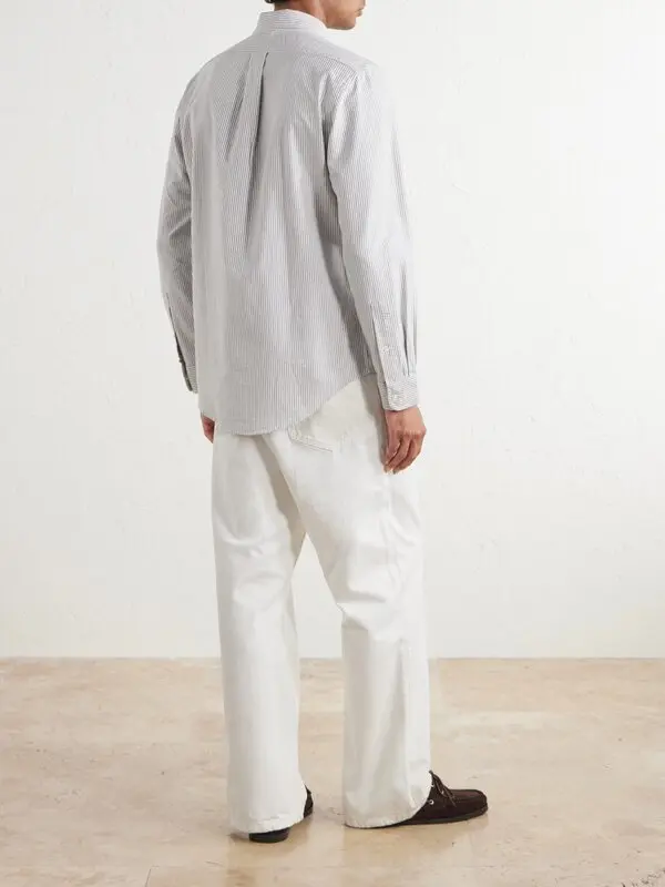 Polo Ralph Lauren Logo-embroidered Striped Cotton Shirt - White
