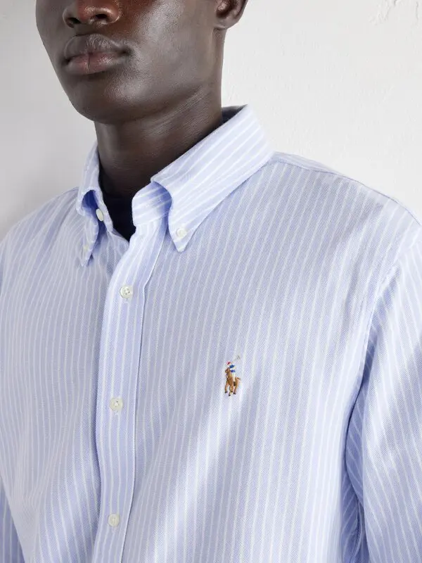 Polo Ralph Lauren Logo-embroidered Striped Cotton Shirt - Blue