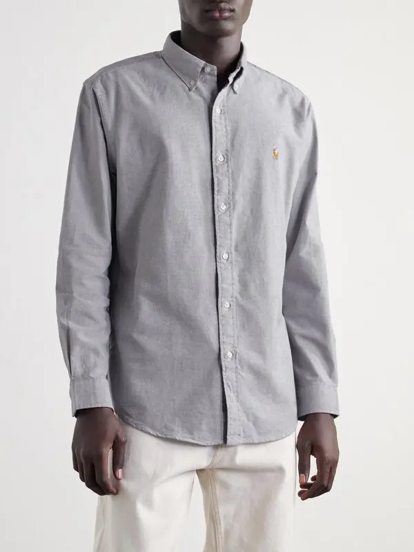 Polo Ralph Lauren Logo-embroidered Cotton Shirt - Gray