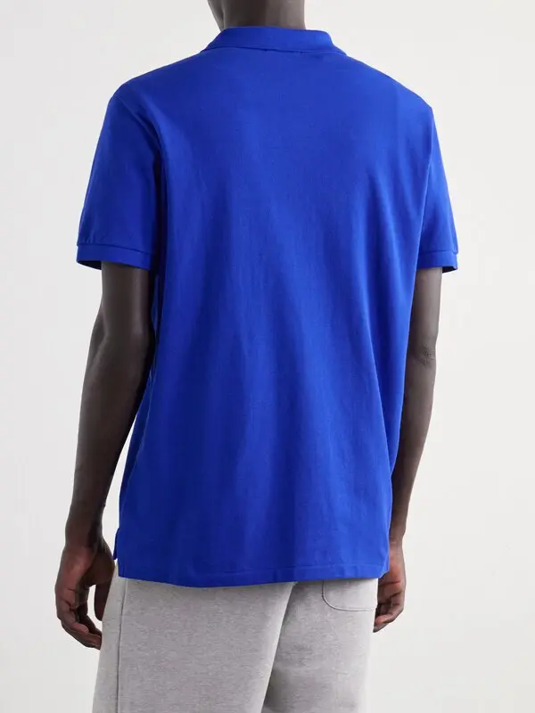Polo Ralph Lauren Logo-embroidered Cotton-pique Polo Shirt - Blue