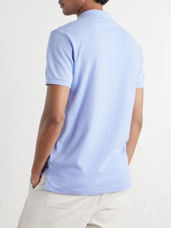 Polo Ralph Lauren Logo-embroidered Cotton Polo Shirt - Blue