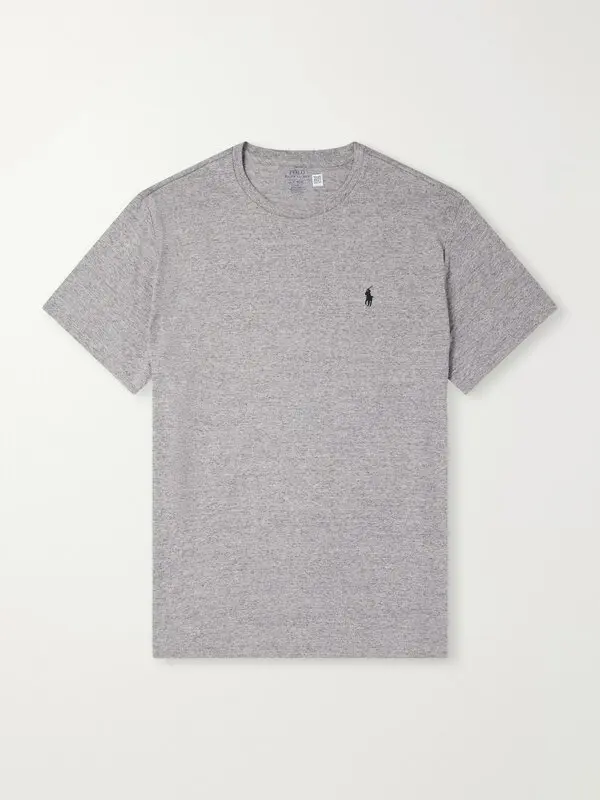 Polo Ralph Lauren Logo-embroidered Cotton-jersey T-shirt - Gray
