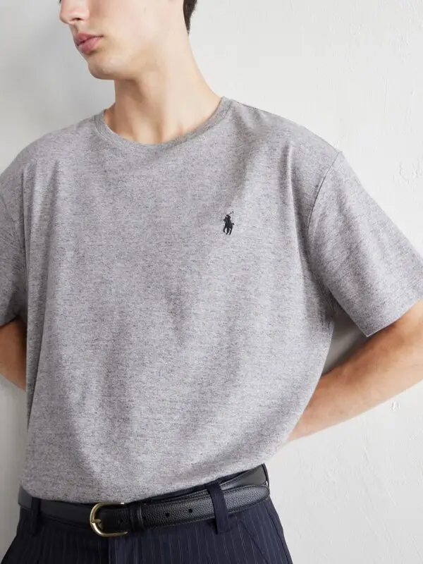 Polo Ralph Lauren Logo-embroidered Cotton-jersey T-shirt - Gray