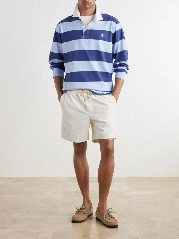 Polo Ralph Lauren Logo-embroidered Striped Cotton-jersey Polo Sweater