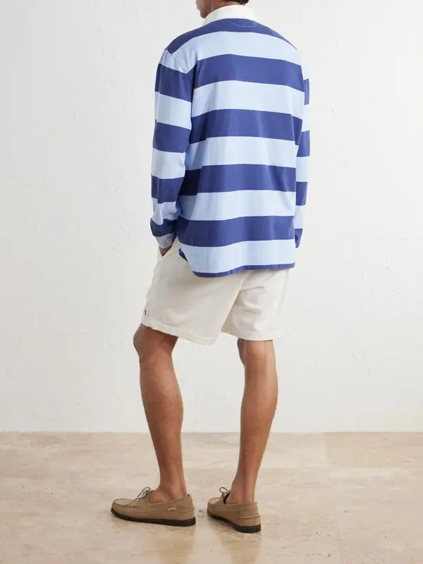 Polo Ralph Lauren Logo-embroidered Striped Cotton-jersey Polo Sweater