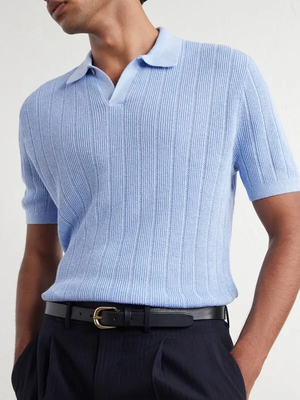 Polo Ralph Lauren Ribbed Linen Polo Shirt