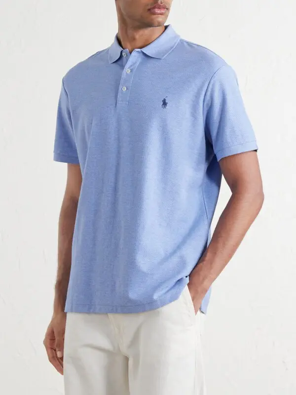 Polo Ralph Lauren Logo-embroidered Waffle-knit Cotton Polo Shirt