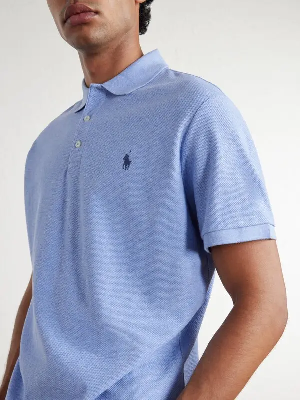 Polo Ralph Lauren Logo-embroidered Waffle-knit Cotton Polo Shirt