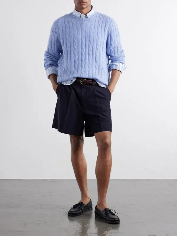 Polo Ralph Lauren Embroidered Cable-knit Cashmere Sweater