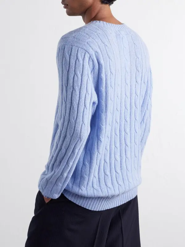 Polo Ralph Lauren Embroidered Cable-knit Cashmere Sweater