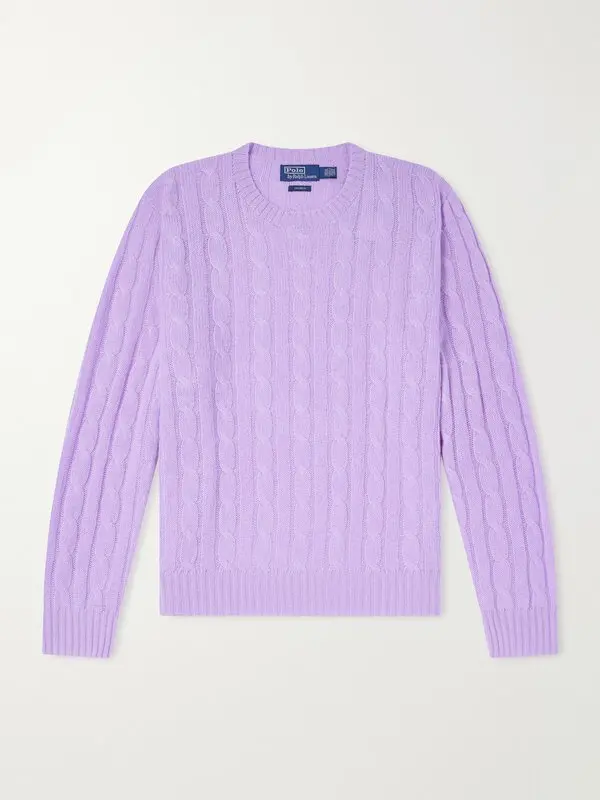 Polo Ralph Lauren Cable-knit Cashmere Sweater - Purple