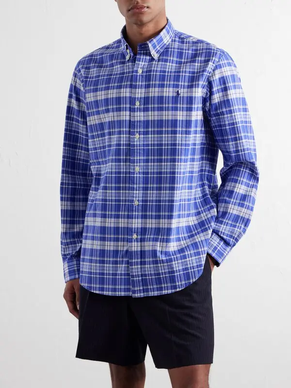 Polo Ralph Lauren Logo-embroidered Checked Cotton Shirt