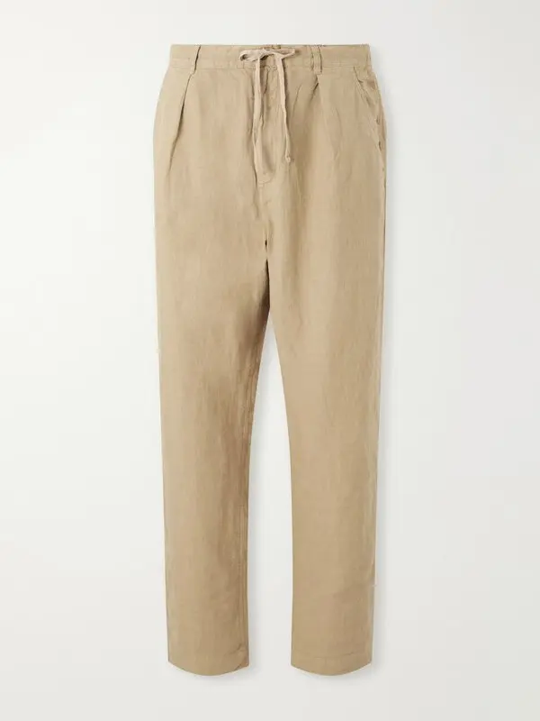 Polo Ralph Lauren Straight-leg Pleated Linen Trousers - Neutrals