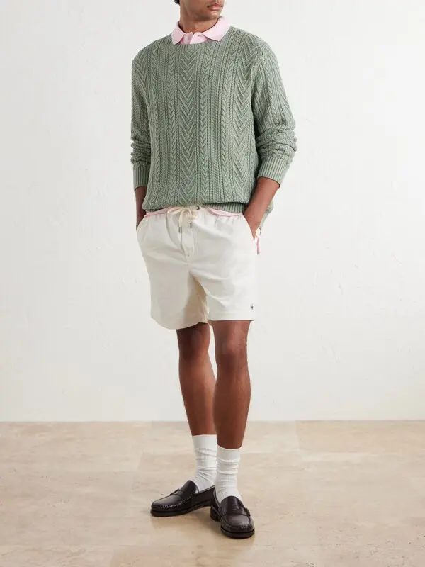 Polo Ralph Lauren Cable-knit Cotton And Linen-blend Sweater