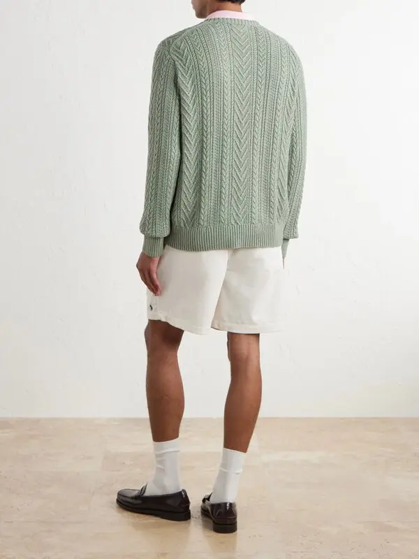 Polo Ralph Lauren Cable-knit Cotton And Linen-blend Sweater