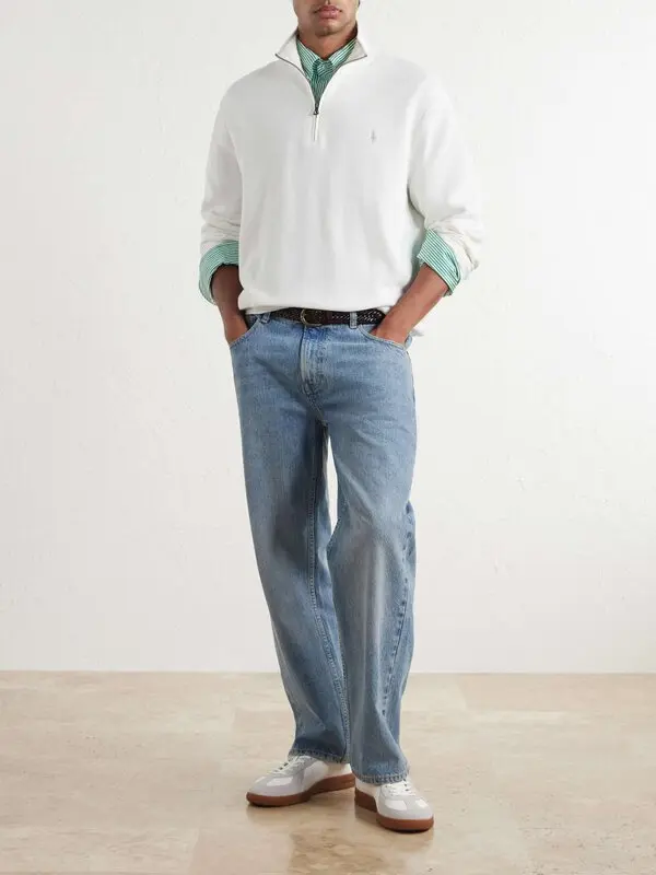 Polo Ralph Lauren Logo-embroidered Cotton Half-zip Sweater