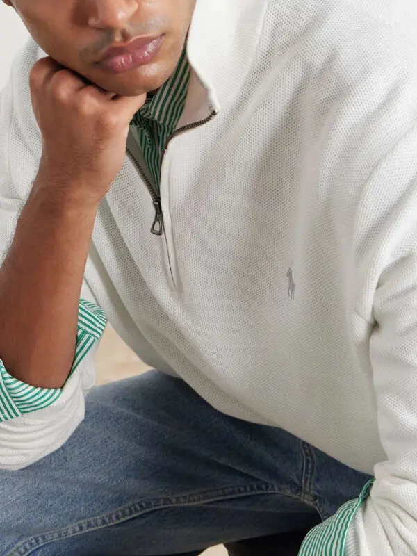 Polo Ralph Lauren Logo-embroidered Cotton Half-zip Sweater