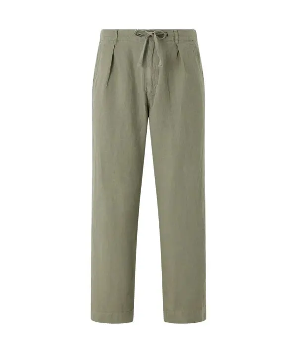 Polo Ralph Lauren The Lateef Straight-leg Pleated Linen Drawstring Trousers - Green