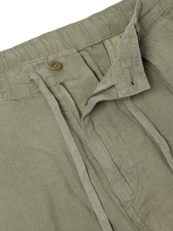 Polo Ralph Lauren The Lateef Straight-leg Pleated Linen Drawstring Trousers - Green