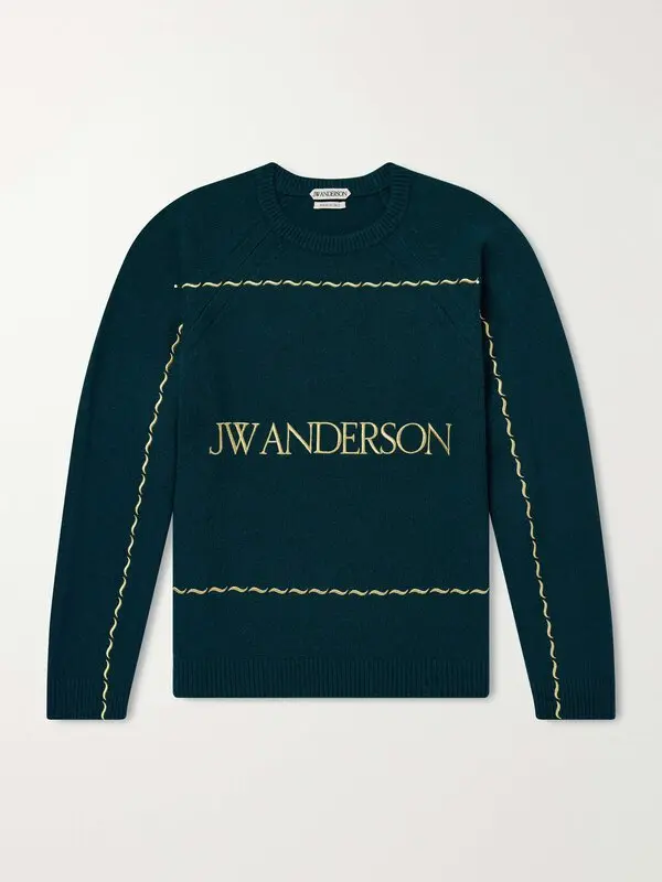 JW Anderson Logo Embroidered Wool Sweater