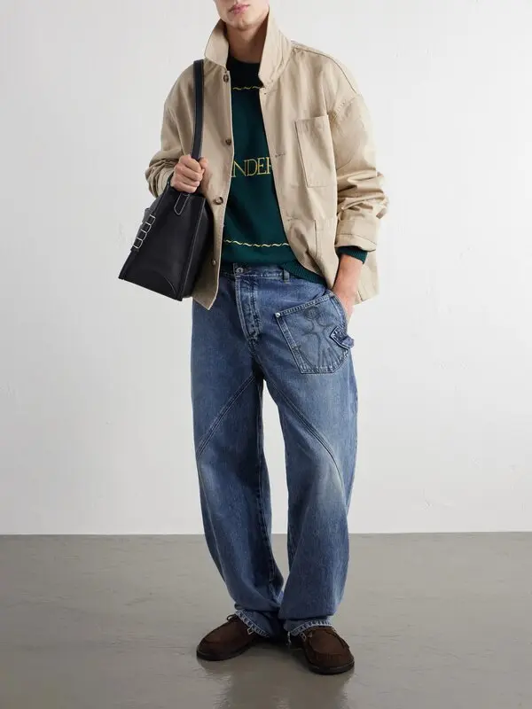 JW Anderson Logo Embroidered Wool Sweater - Green