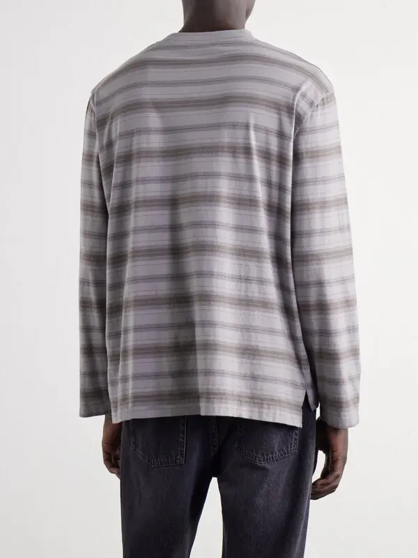 Our Legacy Striped Cotton-jersey T-shirt - Gray
