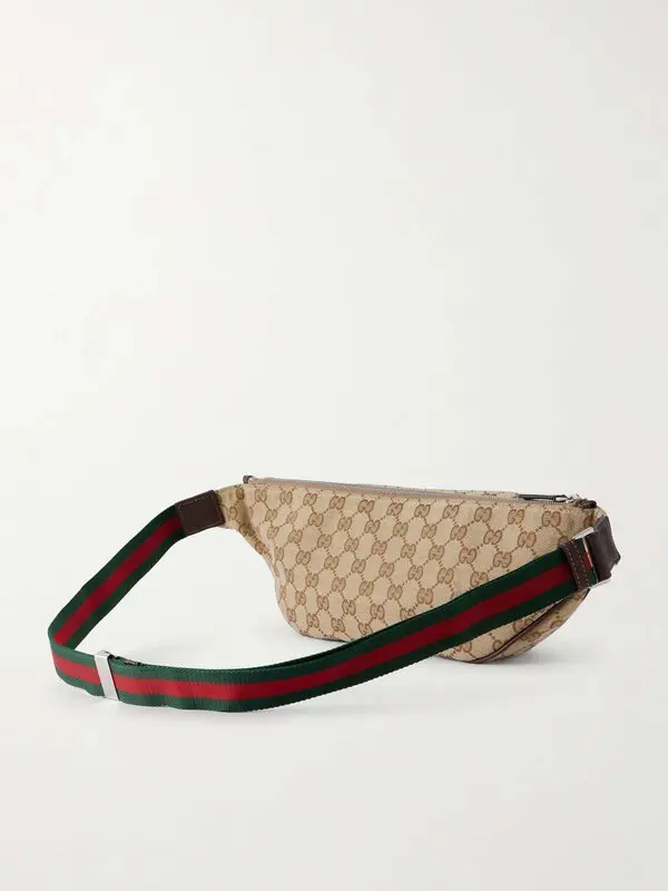 Gucci Web-trimmed Gg-canvas Belt Bag
