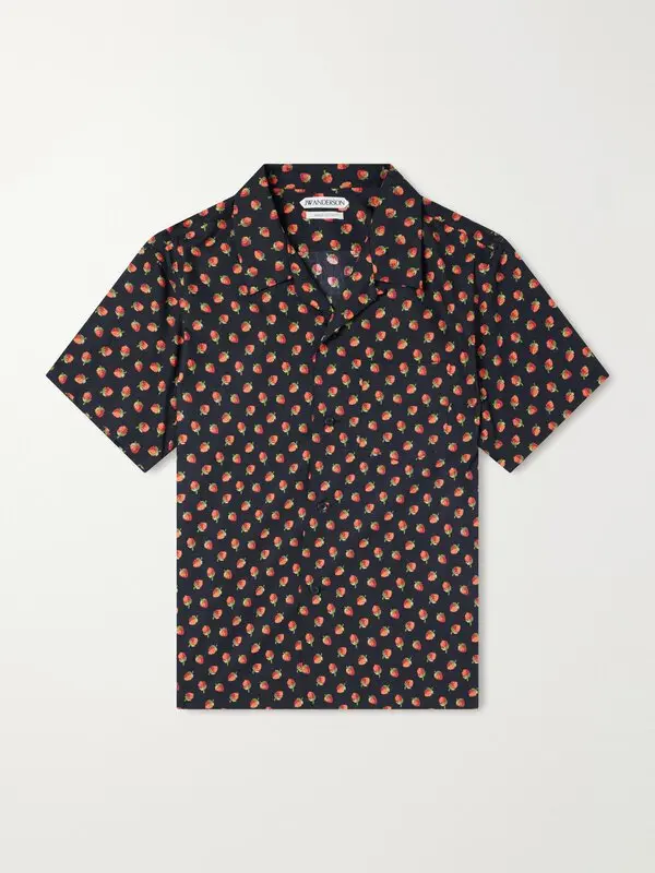 JW Anderson Camp-collar Printed Cotton Shirt