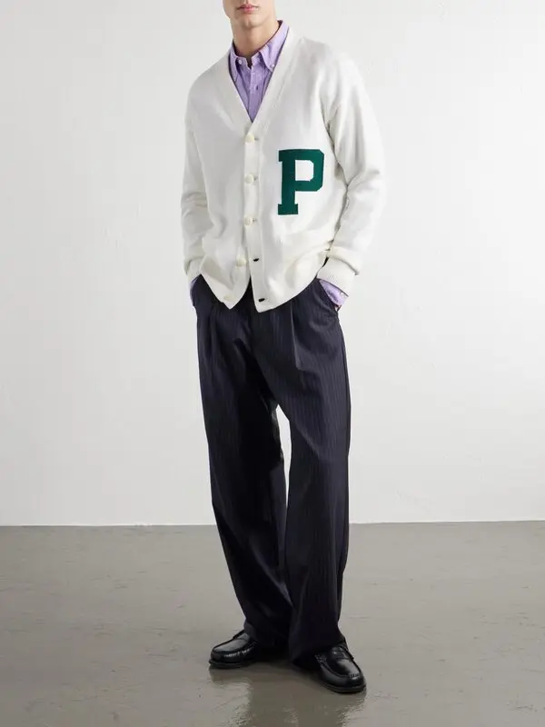 Polo Ralph Lauren Logo-intarsia Cotton Cardigan - Neutrals