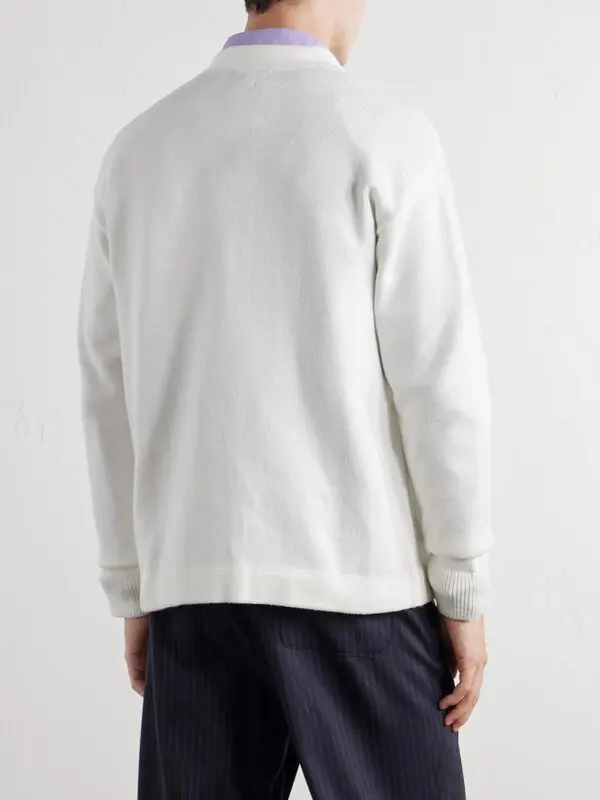 Polo Ralph Lauren Logo-intarsia Cotton Cardigan - Neutrals
