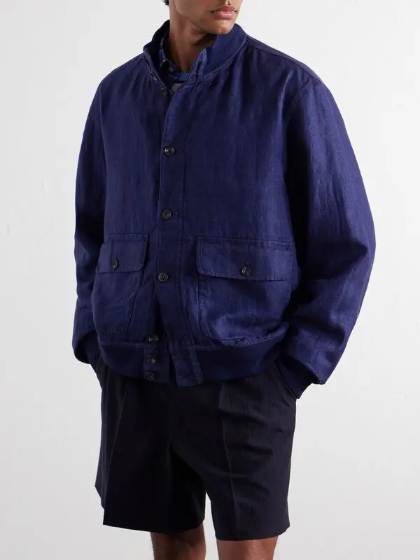 Polo Ralph Lauren Linen Herringbone Blouson Jacket