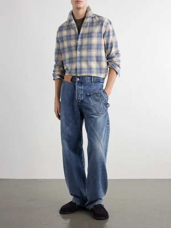 JW Anderson Twisted Logo-debossed Straight-leg Jeans