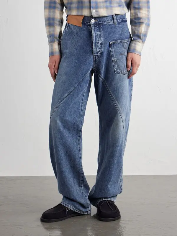 JW Anderson Twisted Logo-debossed Straight-leg Jeans
