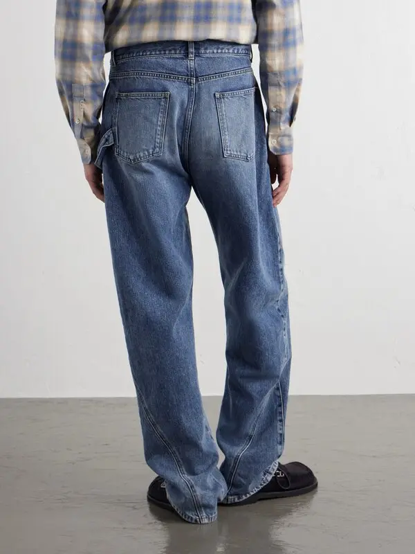JW Anderson Twisted Logo-debossed Straight-leg Jeans