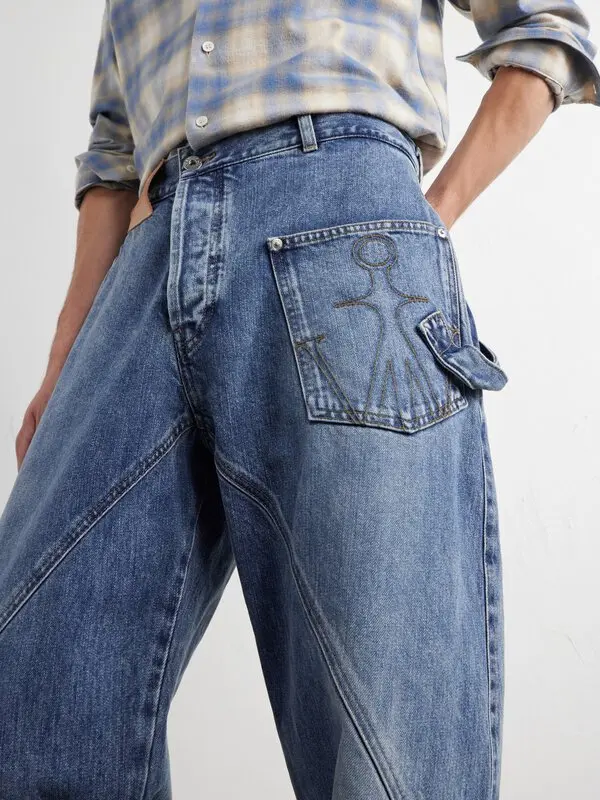 JW Anderson Twisted Logo-debossed Straight-leg Jeans