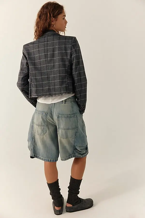 Free People Academia Blazer - Charcoal Combo