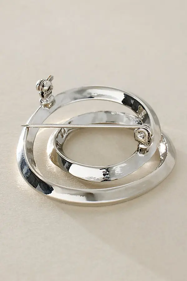 Free People Naomi Outfit Completer Brooch Pin - Silver Swirl