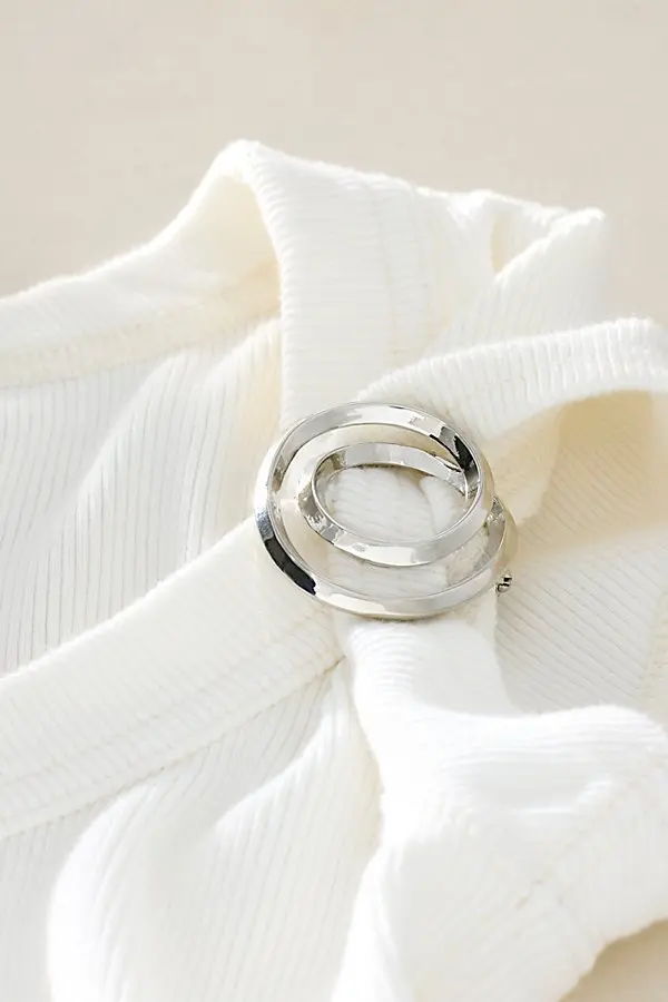 Free People Naomi Outfit Completer Brooch Pin - Silver Swirl