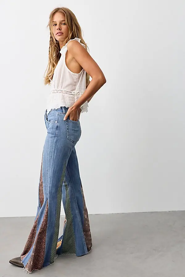 Free People We The Free Starstruck Relaxed Flares