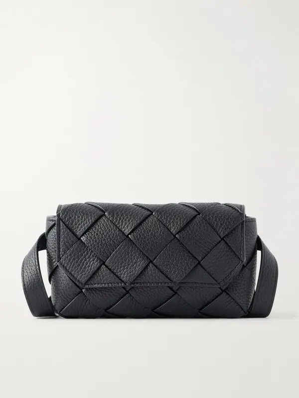 Bottega Veneta Diago Intrecciato Leather Belt Bag - Black