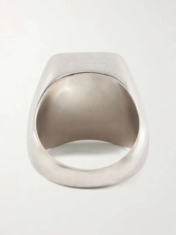Celine Triomphe-engraved -tone Signet Ring